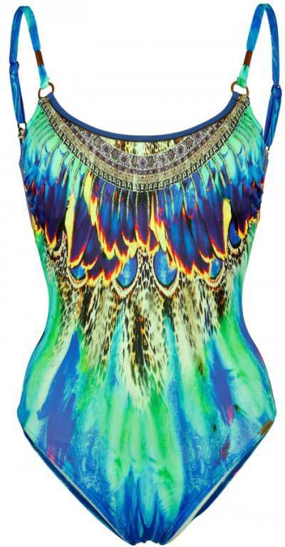 Badpak Sunflair blauw gedessineerd - Dameszwemkleding.be